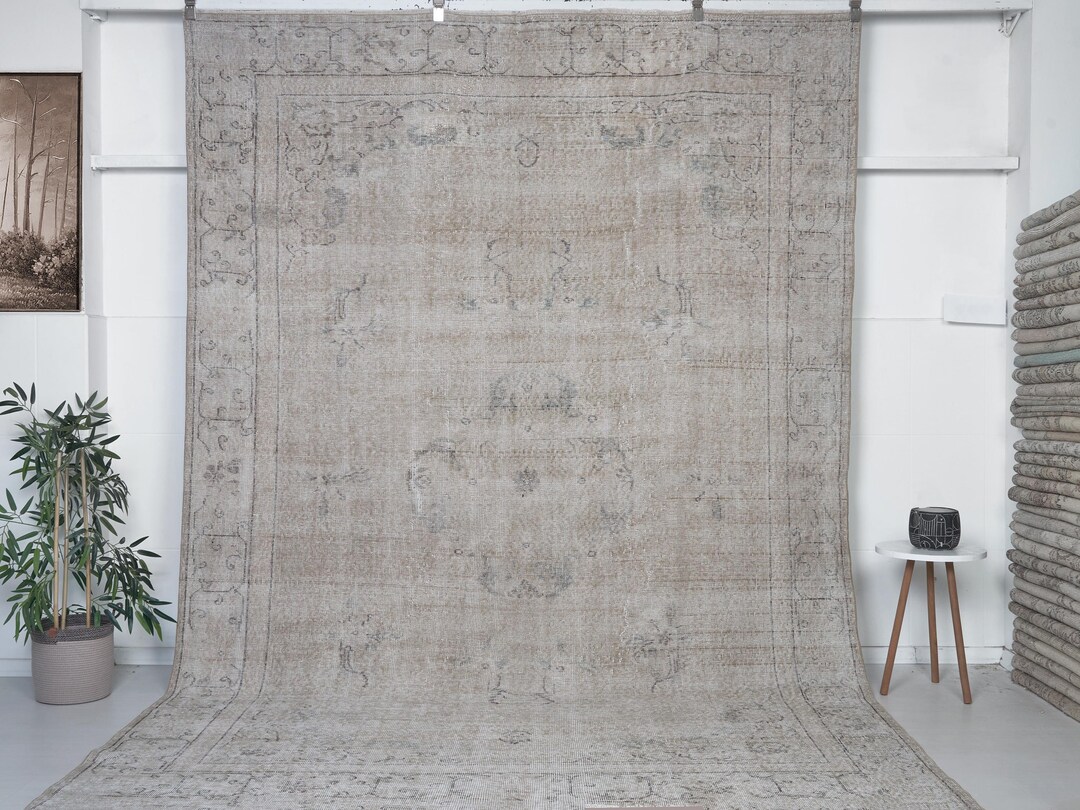 Neutral Oushak Rug, Turkish Rug 7x10, Neutral Persian Rug, Muted ...