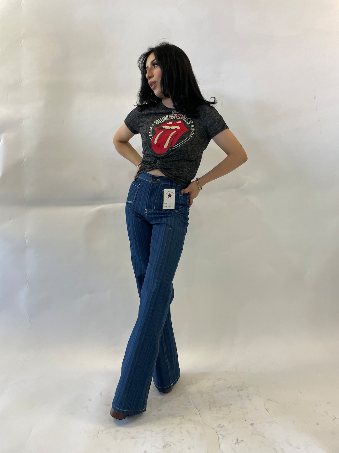 70’s Bell Bottom Denim Style Jeans - Etsy