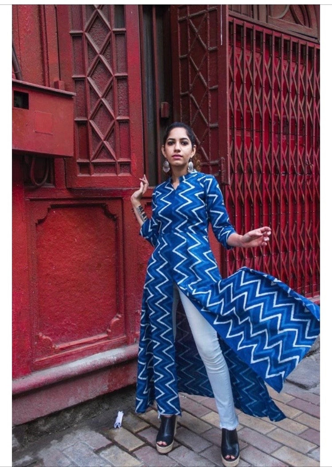 Womens Zippered Open Front Dress With Side Slits - Etsy