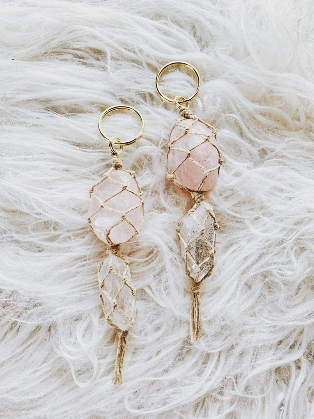 Rose Quartz | Crystal Keychain | Boho Style | Crystals | Bohemian ...