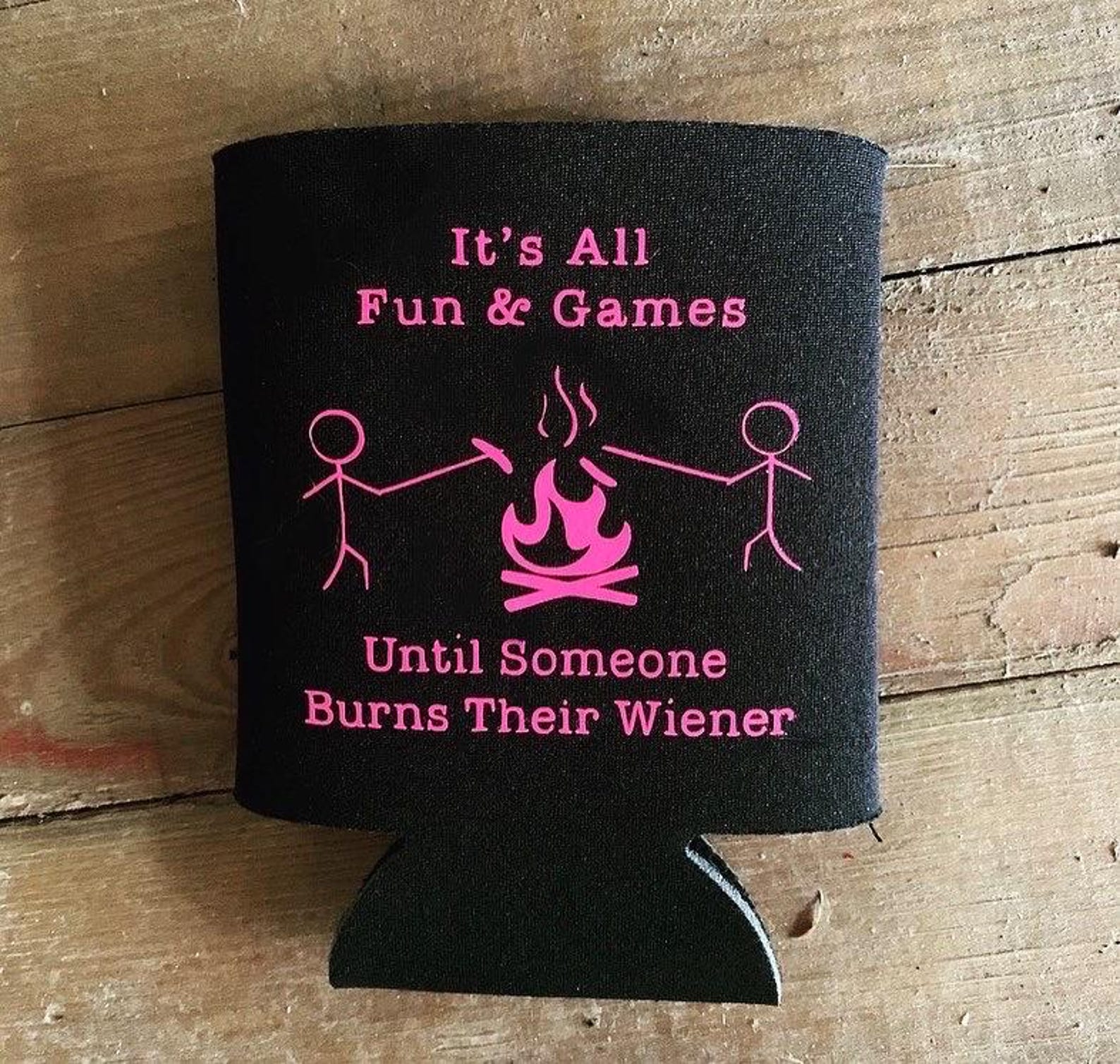 Funny Burnt Wiener Can Cozies / Can Coolers | Camping, Party, Reunion ...