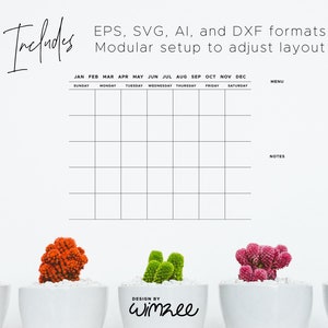 Monthly Calendar Sign Cut File EPS SVG AI for Vinyl or Print - Etsy