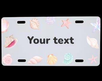Seashell License Plate Frame – Coastal Beach Car Accessory, Sublimated ...