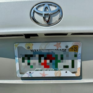 Seashell License Plate Frame – Coastal Beach Car Accessory, Sublimated ...