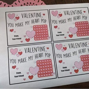 Printable Valentine Card Tag EDITABLE Pop It Fidget Sensory Toy Heart ...