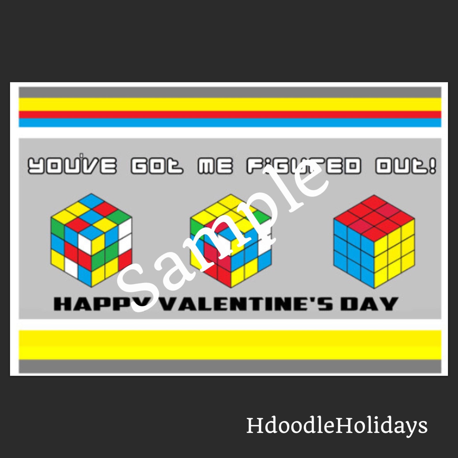 DIGITAL DIY Editable Rubiks Cube Puzzle Valentine Card Tag Editable ...