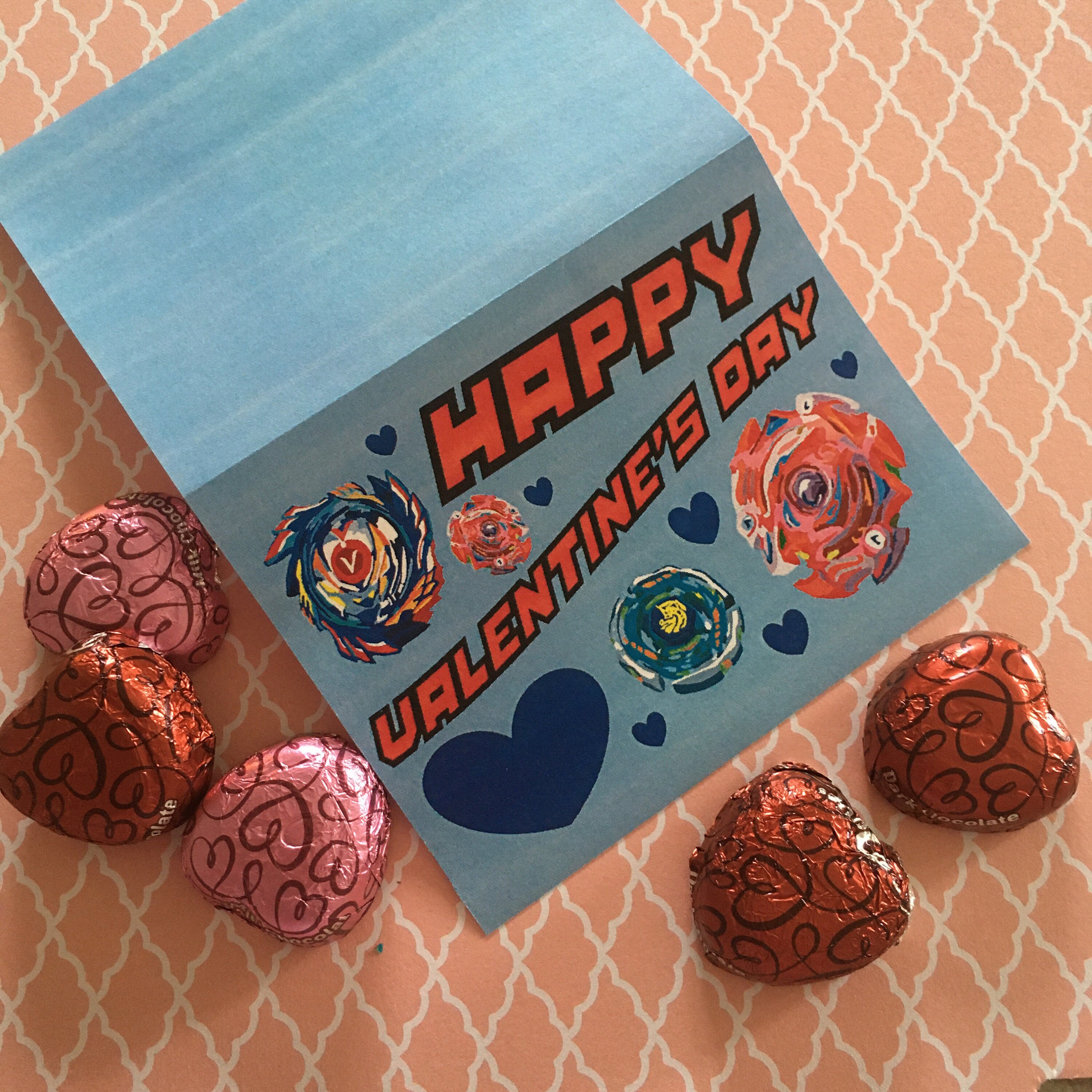 PRINTABLE Fold Over Bey Blade Valentine's Day Card Instant Download ...