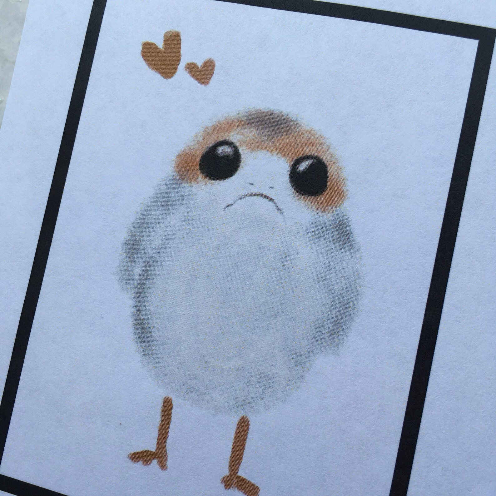 DIGITAL Star Wars Porg Last Jedi Creature Valentine Fan Art Valentine ...
