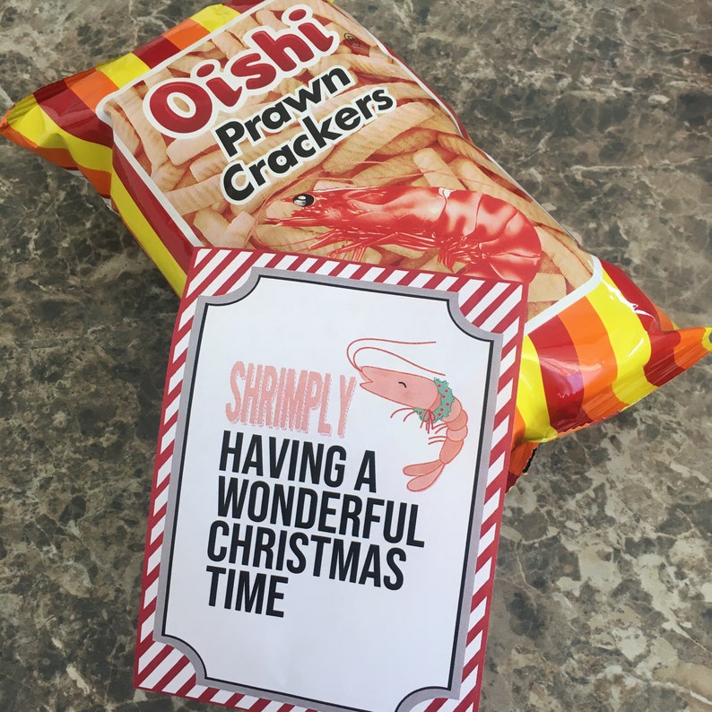 DIGITAL Funny Shrimp Christmas Holiday Gift Tag Shrimply Having a ...