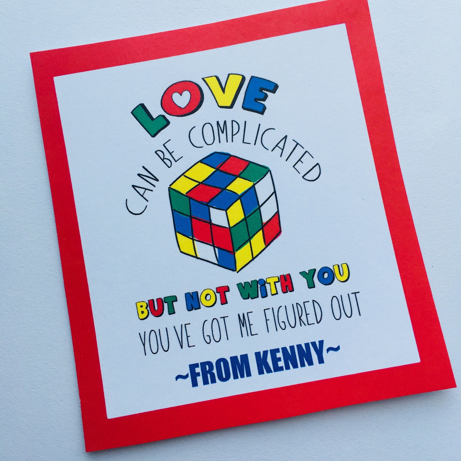 Digital Valentine Rubiks Cube DIY EDITABLE Pdf Card Puzzle Love Can Be ...