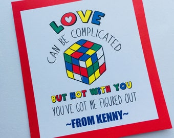 DIGITAL DIY Editable Rubiks Cube Puzzle Valentine Card Tag | Etsy