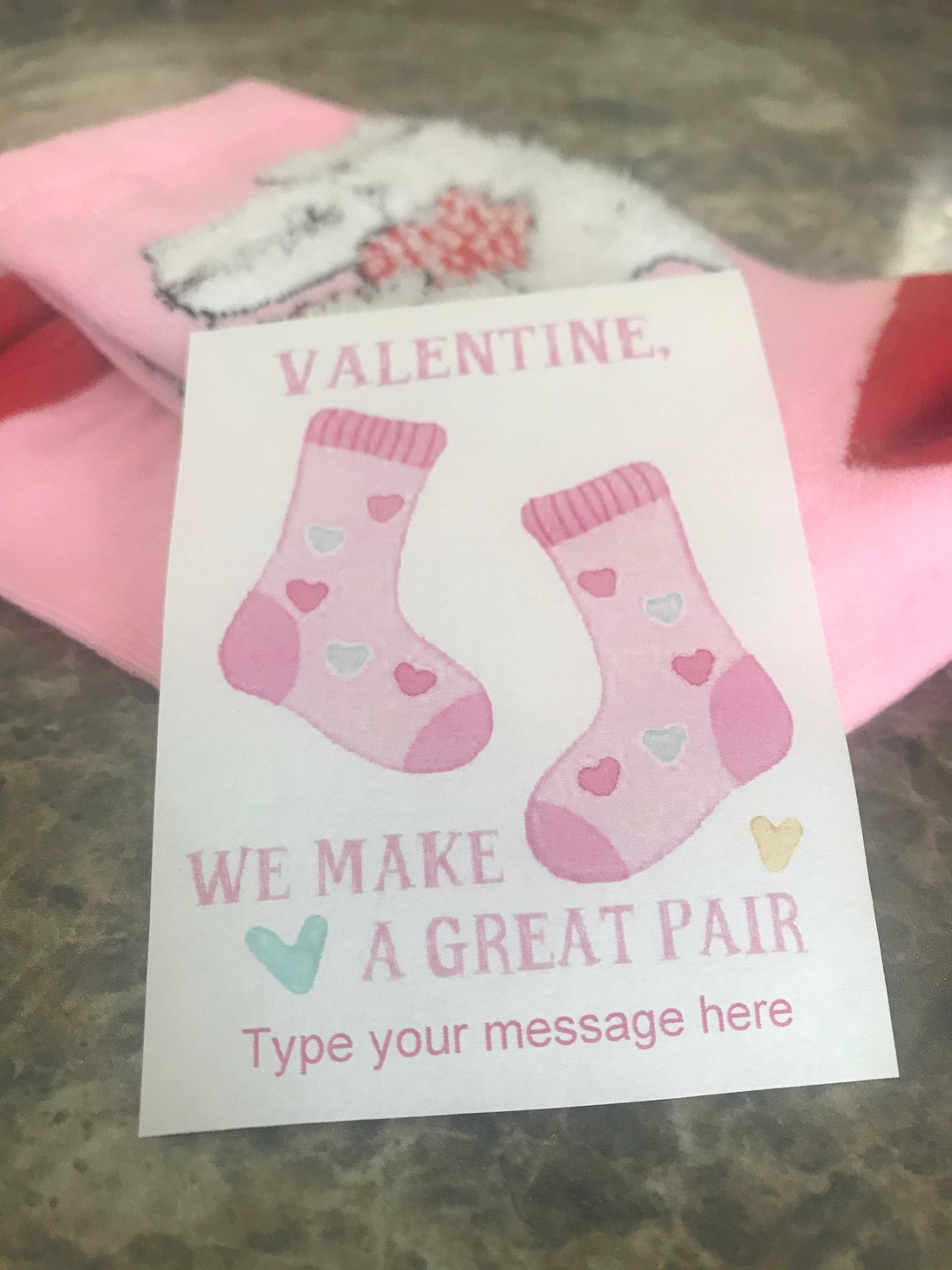 Printable DIGITAL Valentine Socks Gift Tag Instant Download Pair Couple ...