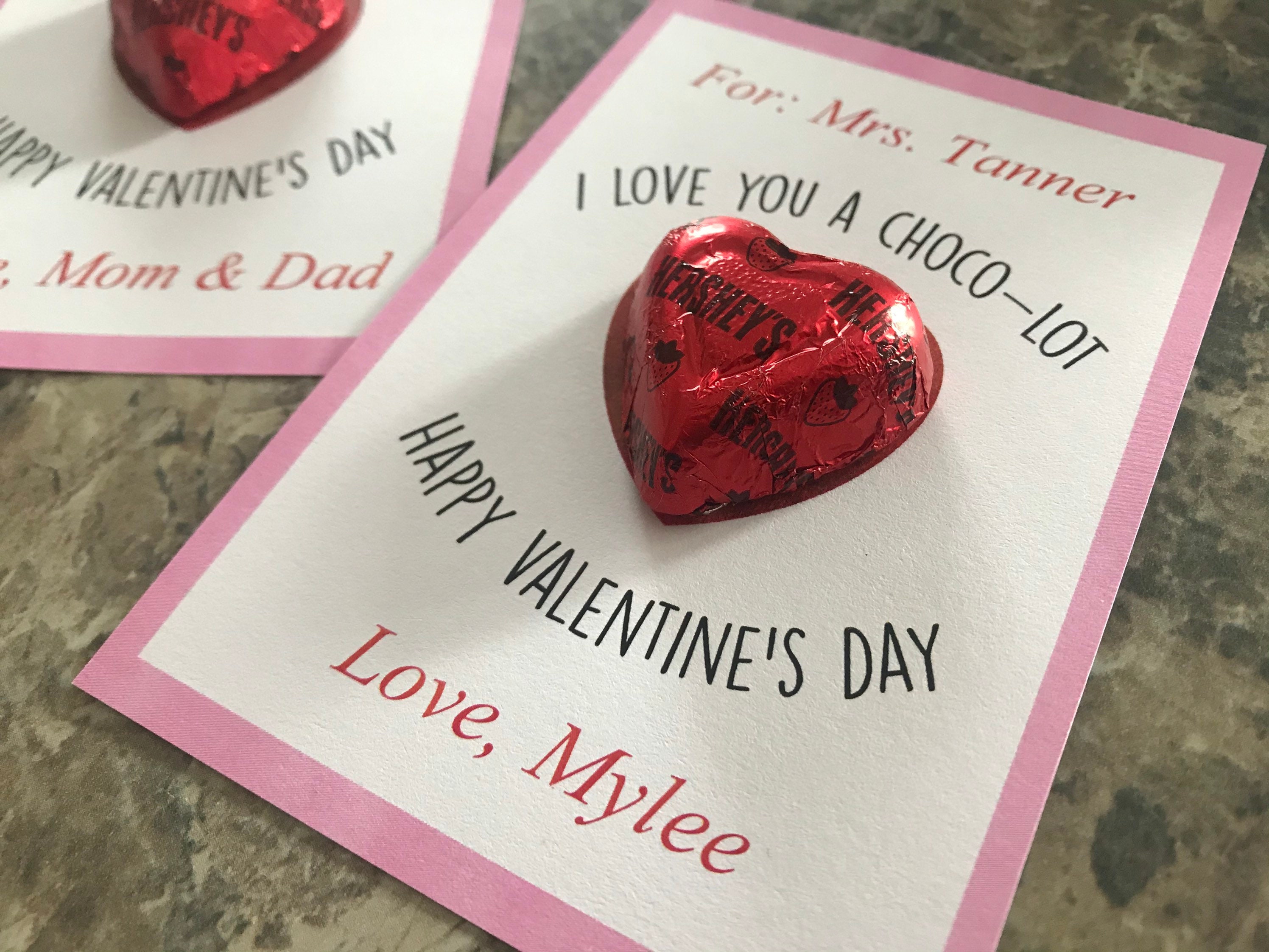 Printable DIGITAL Chocolate Valentine Tag Card Choco Lot Candy Heart ...