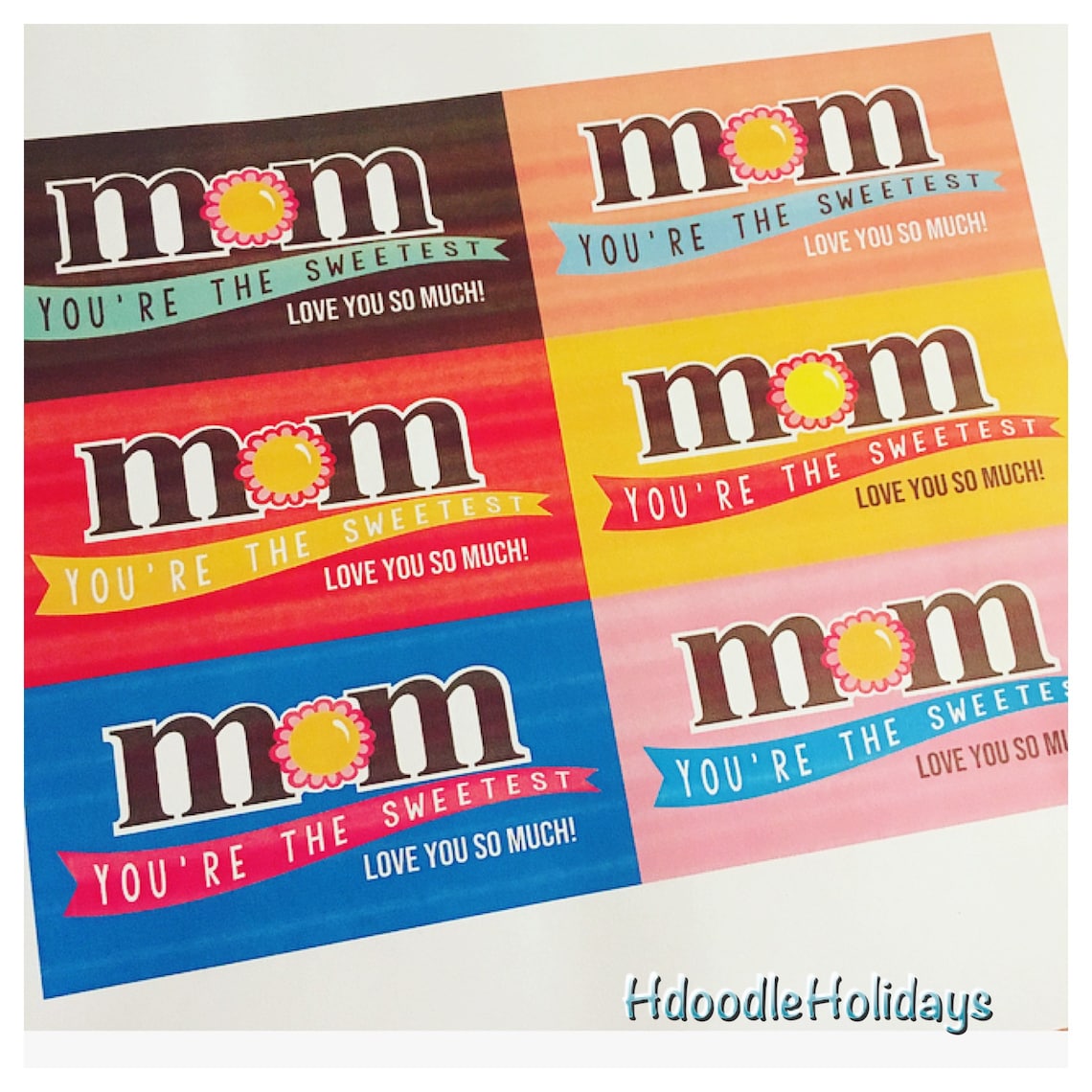 DIGITAL Mother's Day MOM Candy Tag Label Instant Download Set of 6 ...