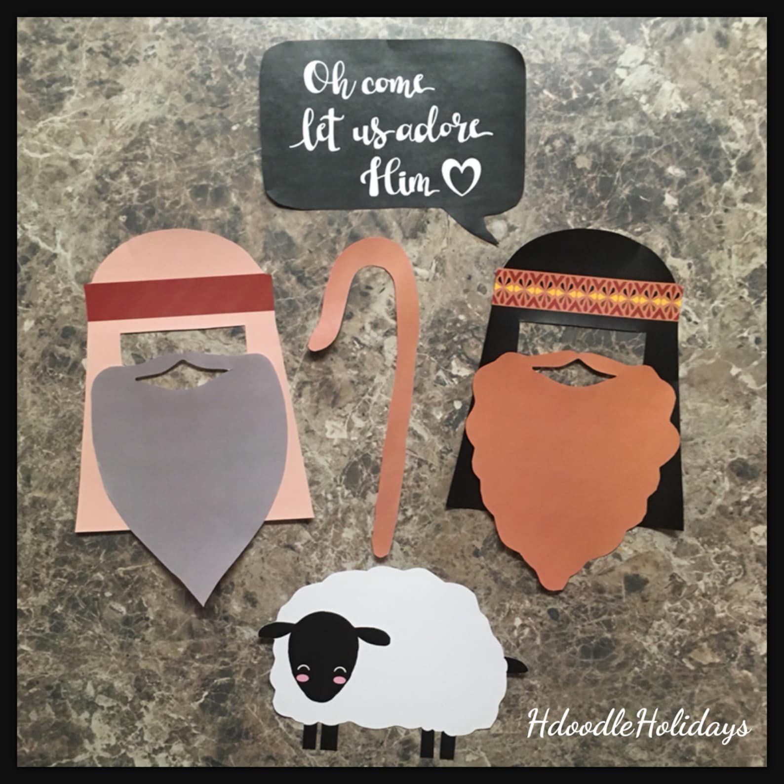 PRINTABLE Christmas Nativity Scene Photo Booth Props Includes Both SVG ...