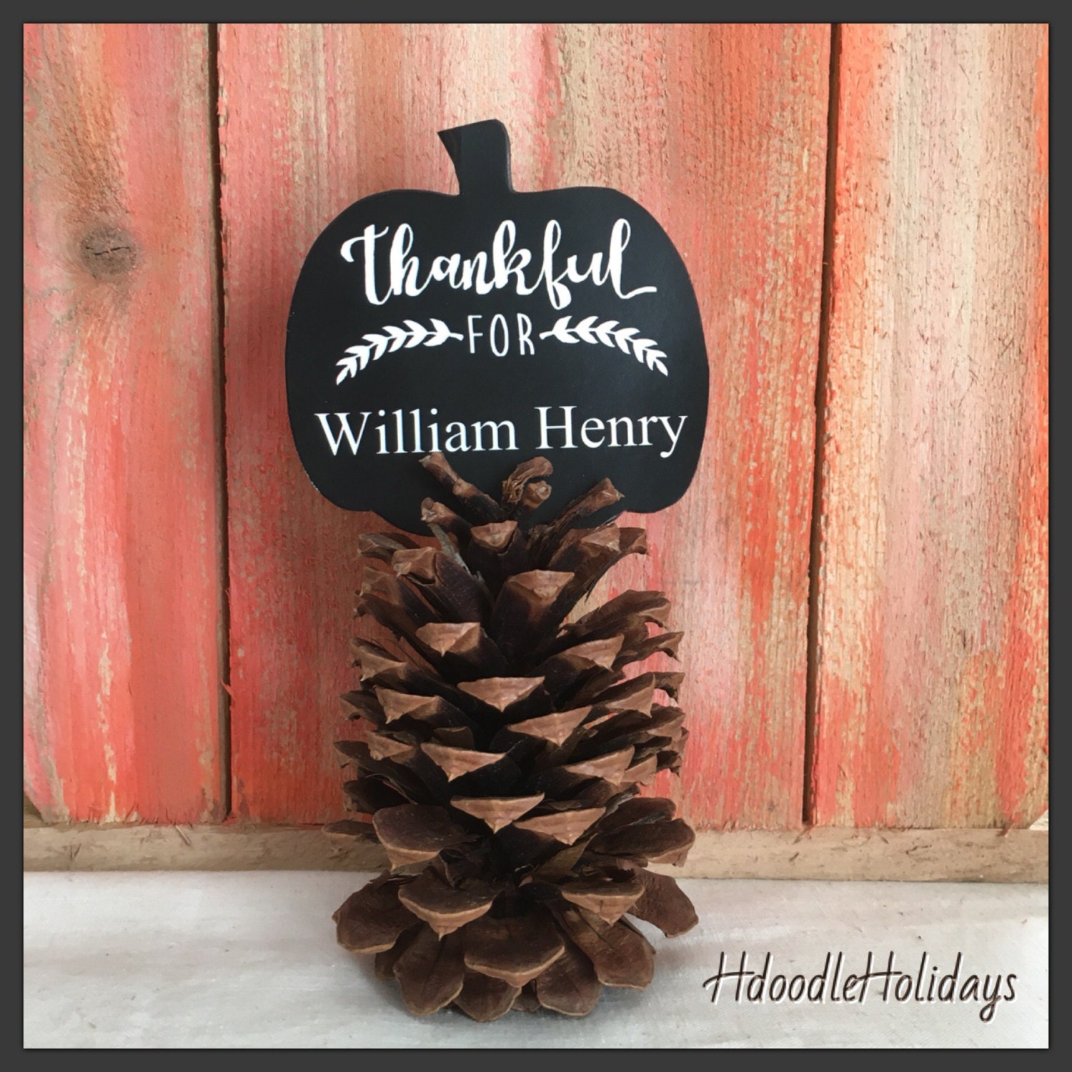 EDITABLE Chalkboard Thanksgiving Pumpkin Name Cards Instant Download ...
