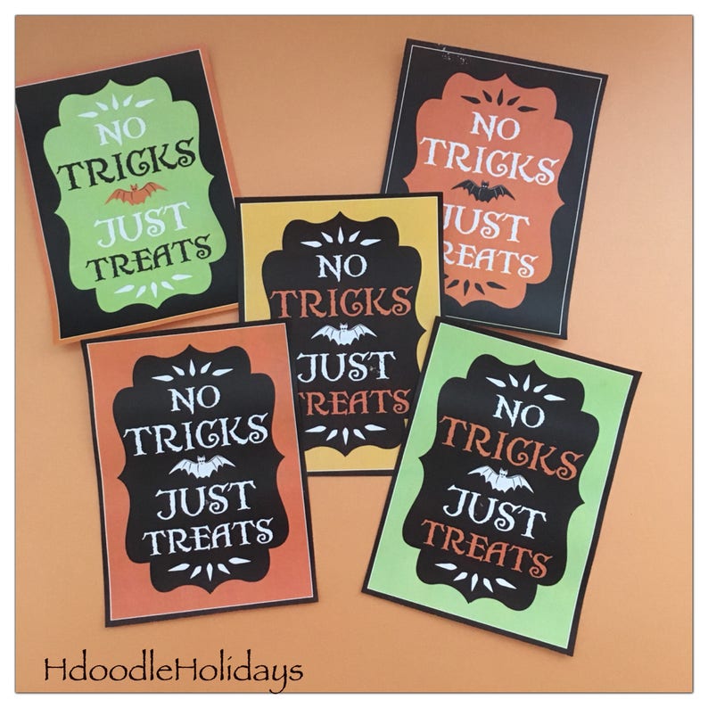 DIGITAL Instant Download Halloween Treat Tags No Tricks Just - Etsy