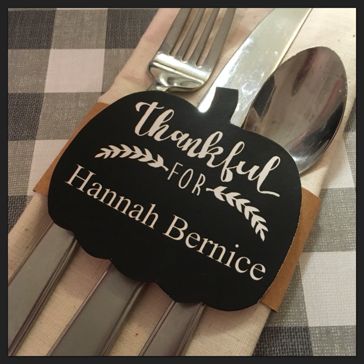 EDITABLE Chalkboard Thanksgiving Pumpkin Name Cards Instant Download ...