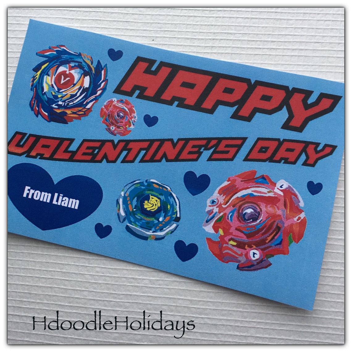 Printable Beyblade EDITABLE Valentine's Day Cards Pdf File 4 per Page ...