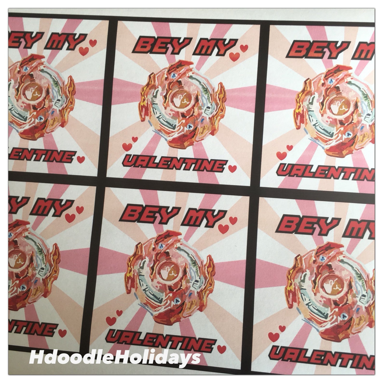 PRINTABLE Beyblade Bey My Valentine Card Pdf Instant Download Valentine ...