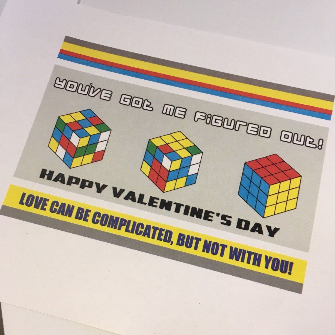 DIGITAL DIY Editable Rubiks Cube Puzzle Valentine Card Tag Editable ...