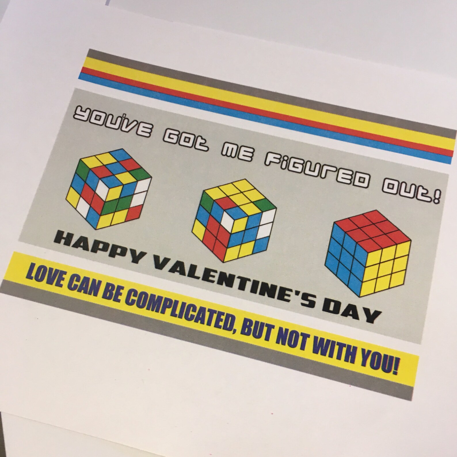 DIGITAL DIY Editable Rubiks Cube Puzzle Valentine Card Tag Editable ...