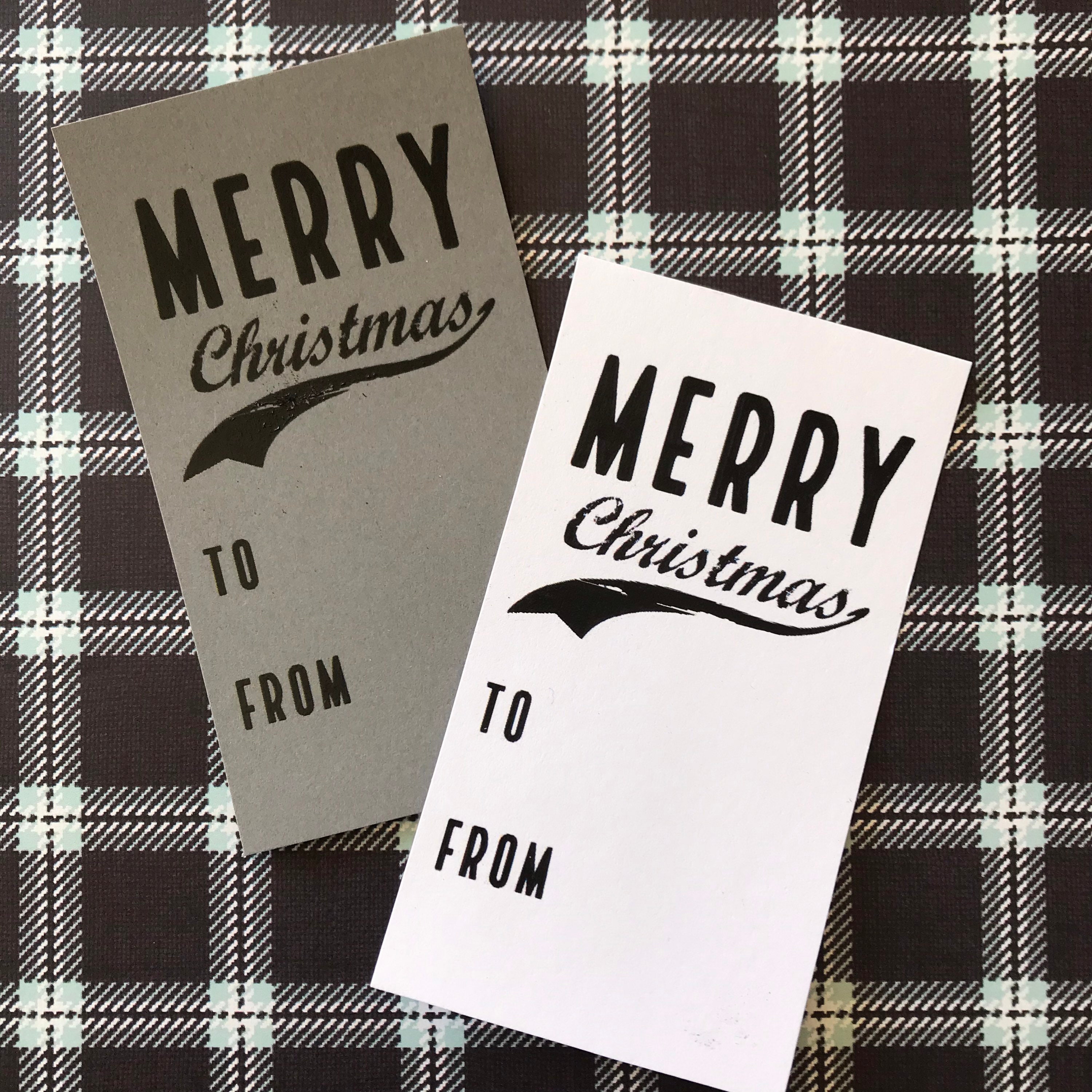PRINTABLE Instant Download Merry Christmas Gift Tag Prints Black and ...