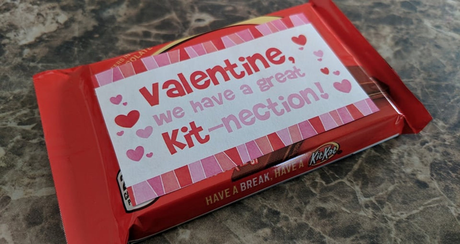 PRINTABLE Valentine Tag Kitkat Instant Download Valentines Day Friend ...