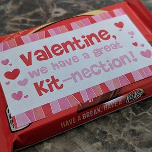 PRINTABLE Valentine Tag Kitkat Instant Download Valentines Day Friend ...