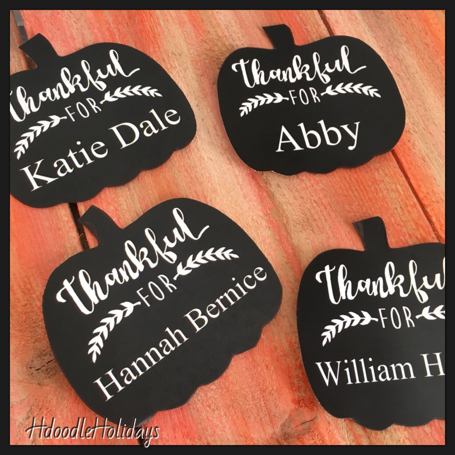 EDITABLE Chalkboard Thanksgiving Pumpkin Name Cards Instant Download ...