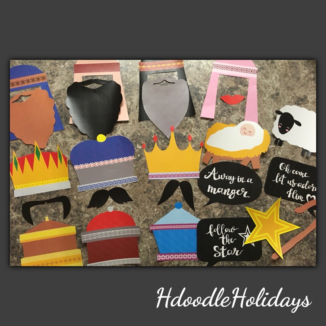 PRINTABLE Christmas Nativity Scene Photo Booth Props Includes Both SVG ...