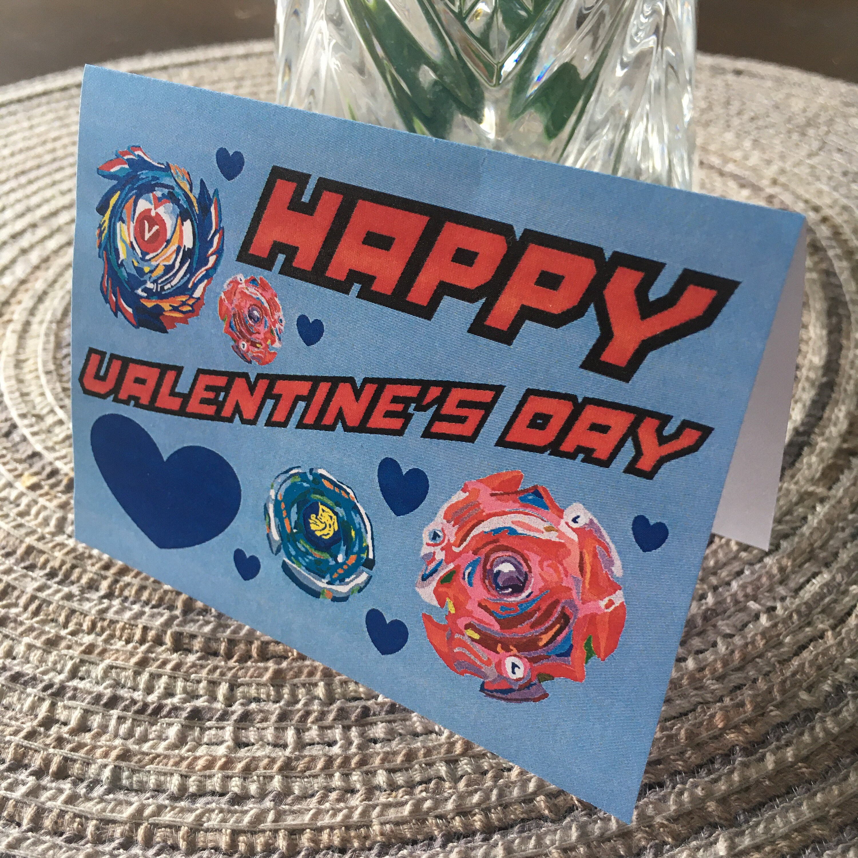 PRINTABLE Fold Over Bey Blade Valentine's Day Card Instant Download ...