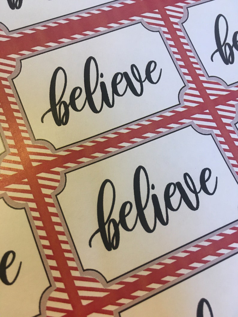 DIGITAL Believe Tags Instant Download Polar Express Party Christmas ...