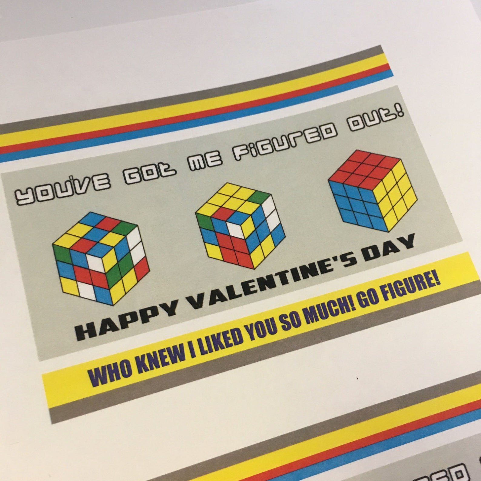 DIGITAL DIY Editable Rubiks Cube Puzzle Valentine Card Tag Editable ...