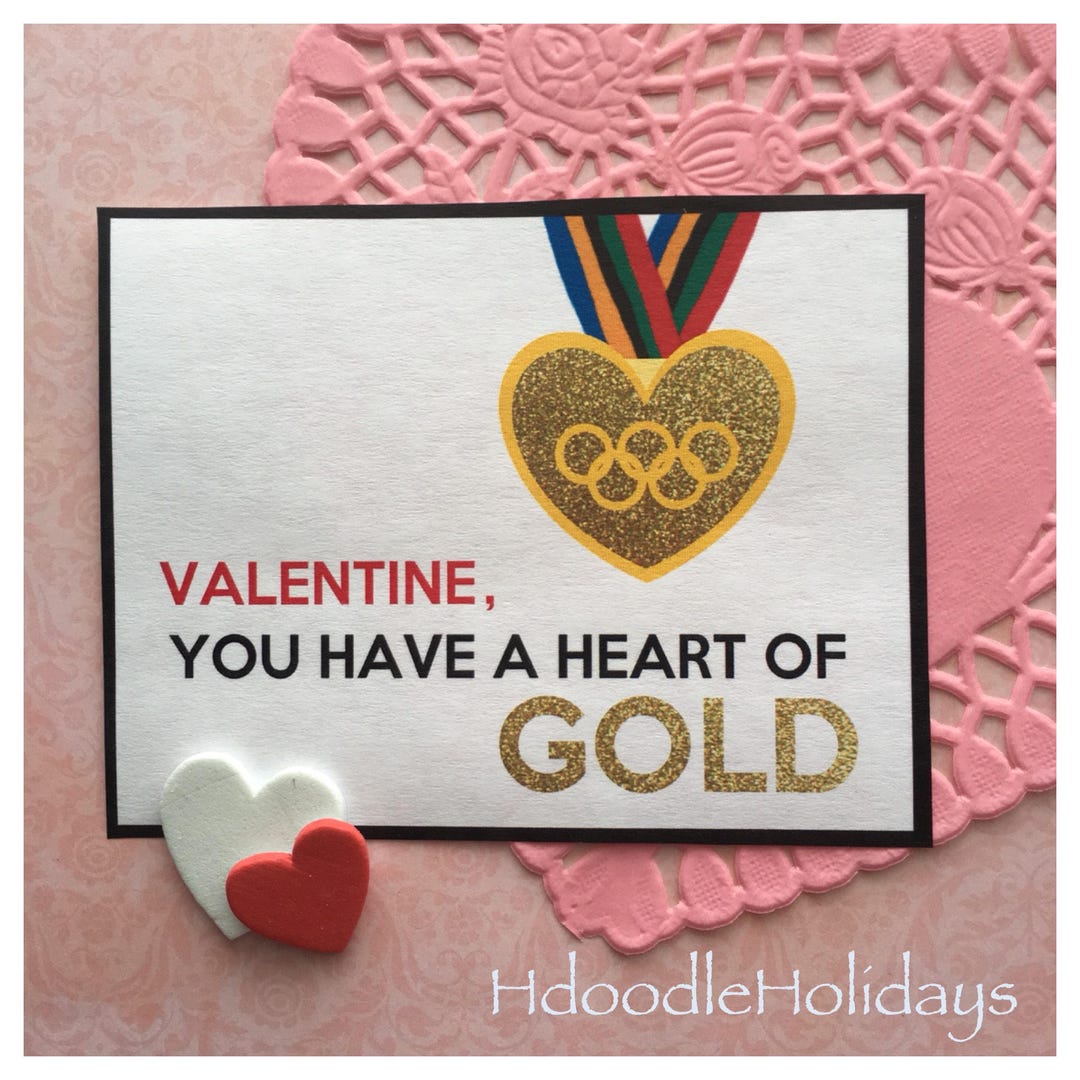 Digital Olympic Valentine Heart of Gold Medal 2018 Winter Olympics ...