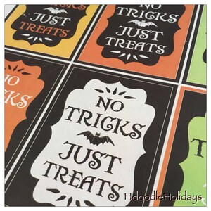 DIGITAL Instant Download Halloween Treat Tags No Tricks Just Treats Pdf ...