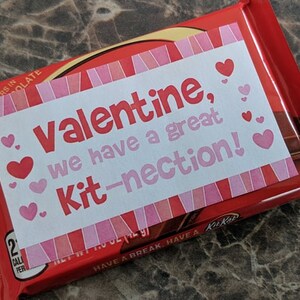 PRINTABLE Valentine Tag Kitkat Instant Download Valentines Day Friend ...