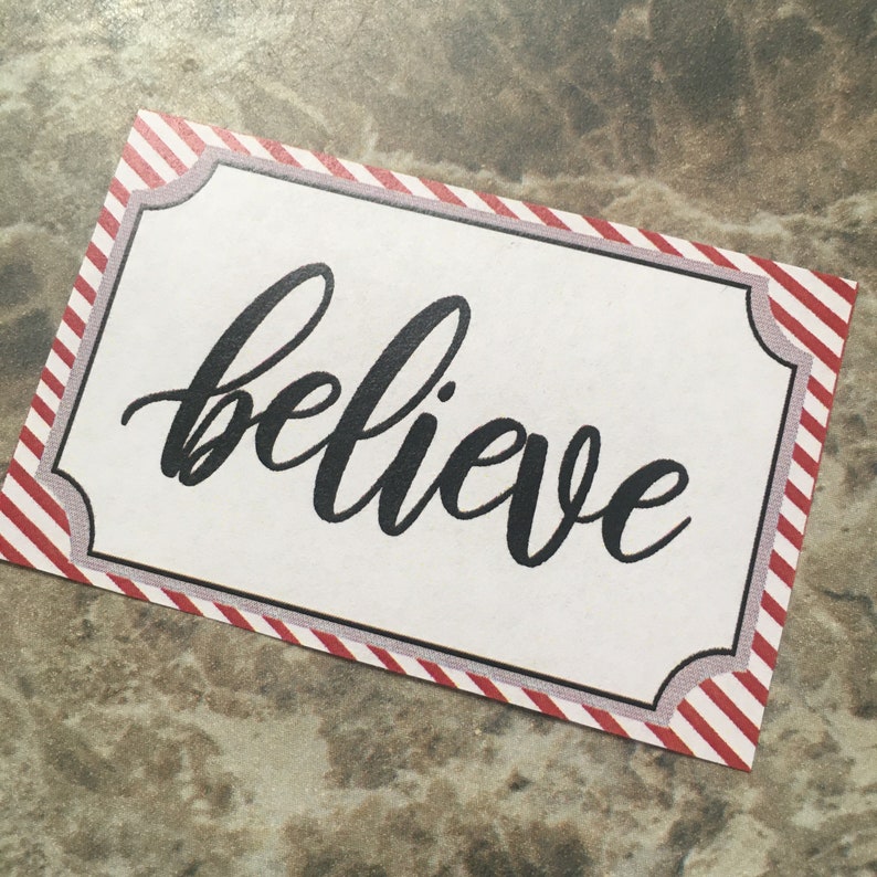 DIGITAL Believe Tags Instant Download Polar Express Party Christmas ...
