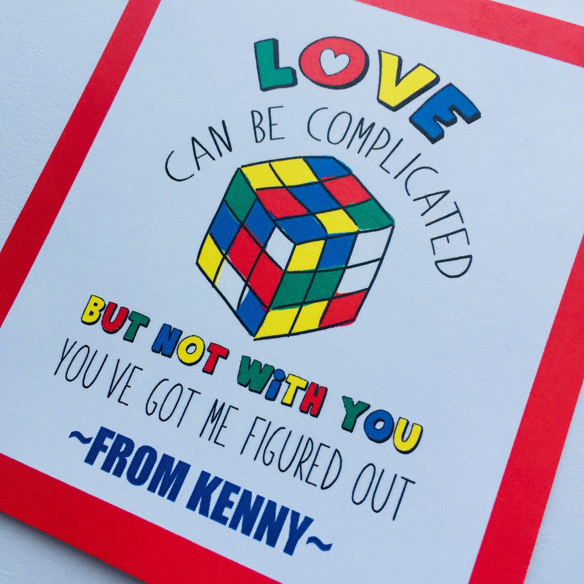 Digital Valentine Rubiks Cube DIY EDITABLE Pdf Card Puzzle Love Can Be ...