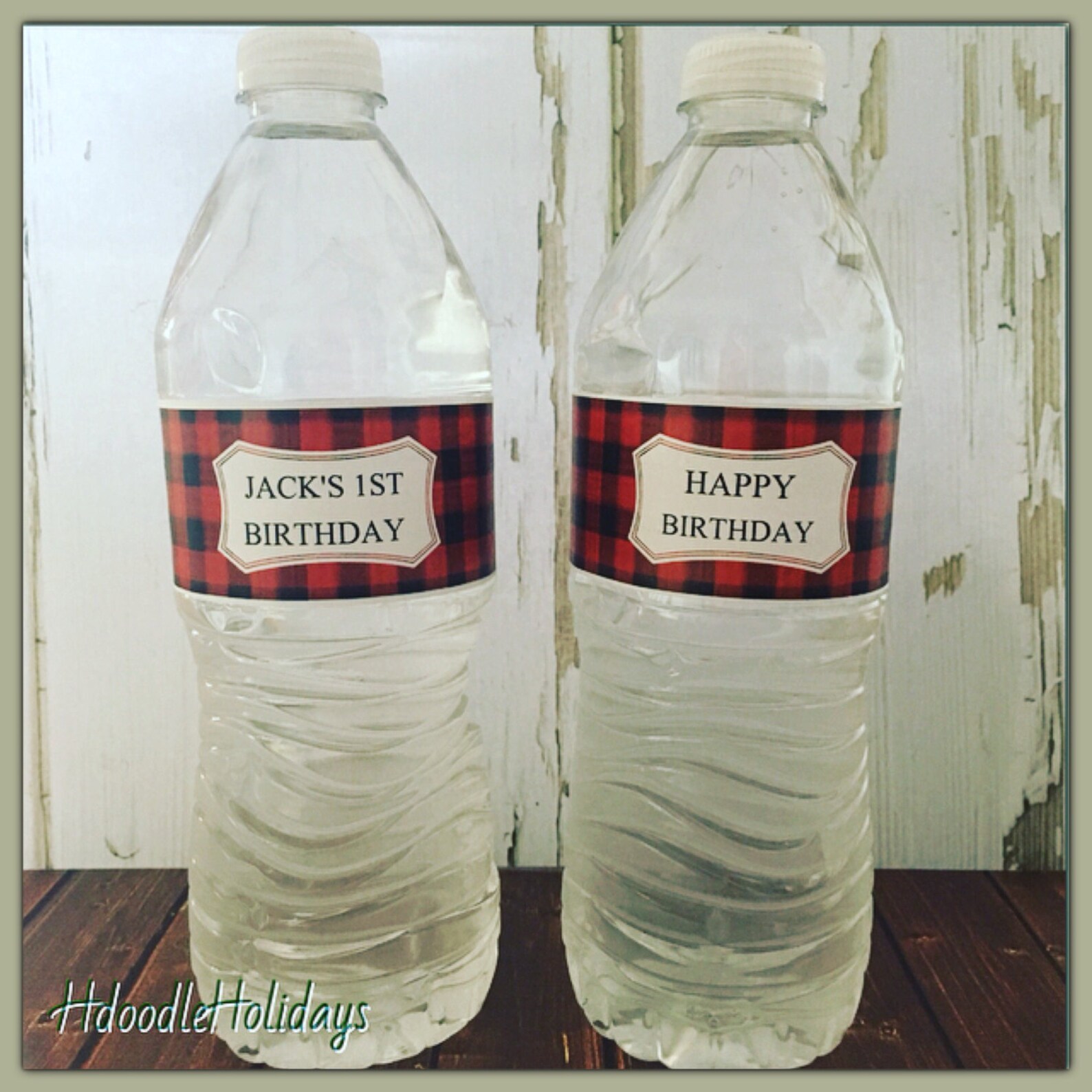 DIGITAL Buffalo Check Water Bottle Labels Editable Instant Download Pdf ...