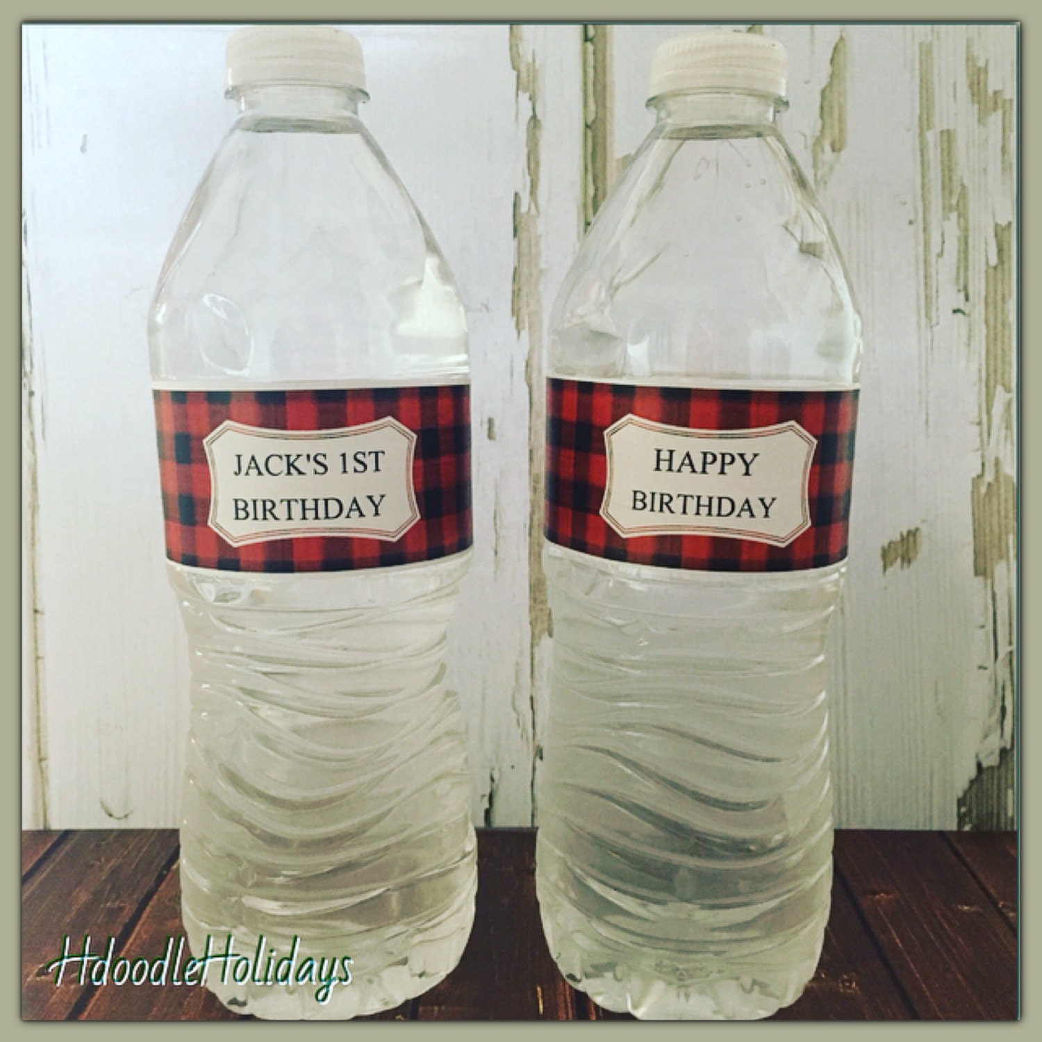 DIGITAL Buffalo Check Water Bottle Labels Editable Instant Download Pdf ...