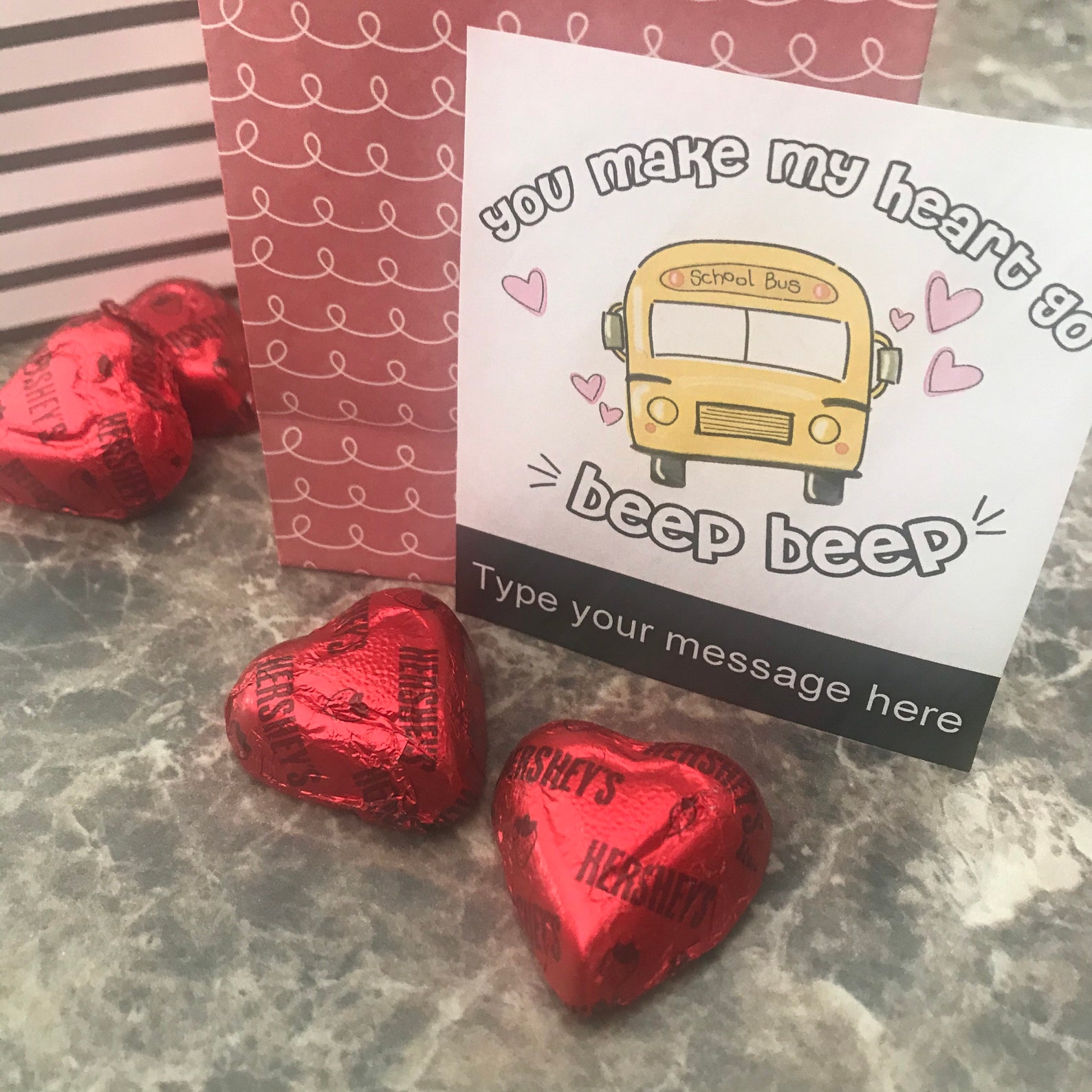 Printable DIGITAL Valentine Bus Gift Tag Instant Download Driver School ...