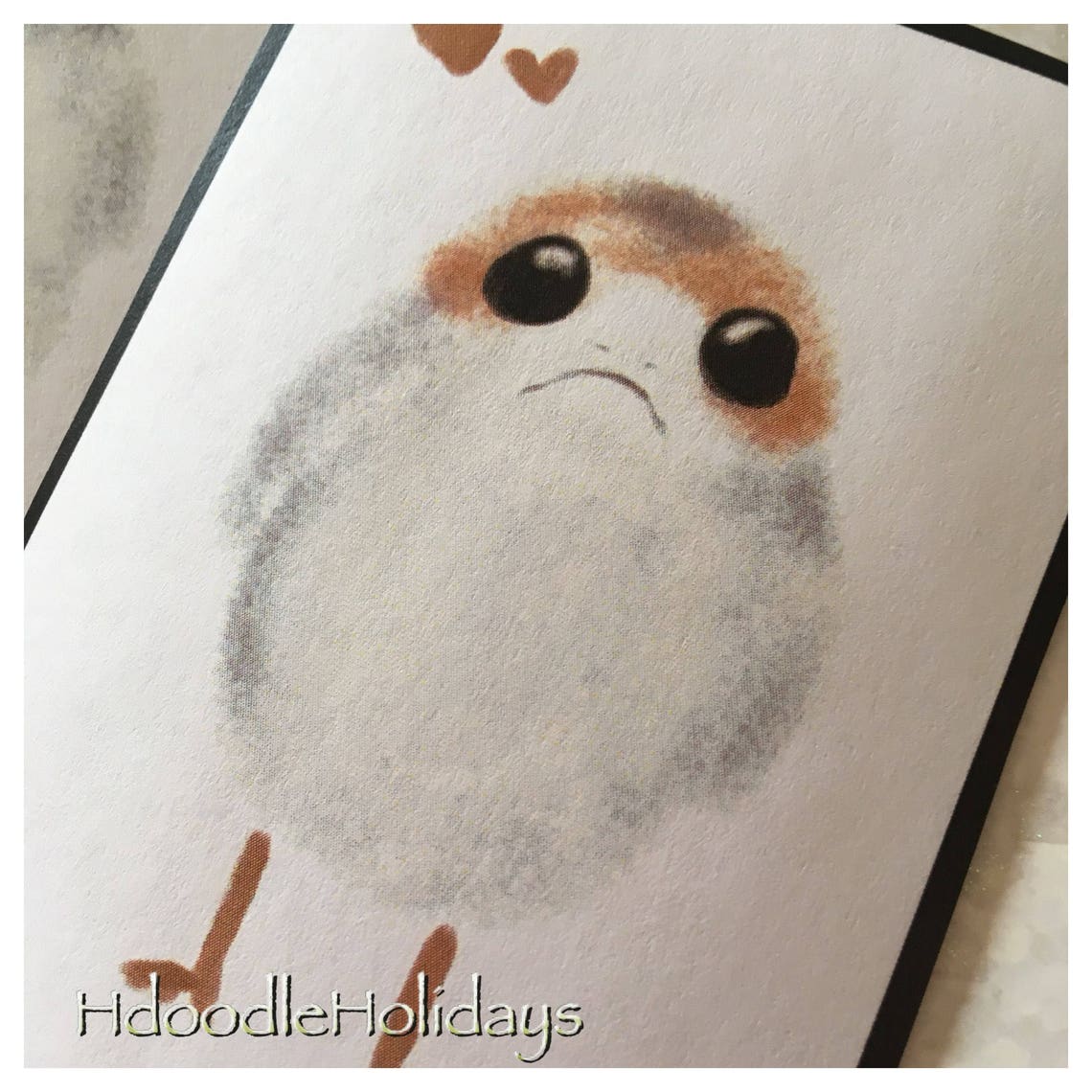 DIGITAL Star Wars Porg Last Jedi Creature Valentine Fan Art Valentine ...