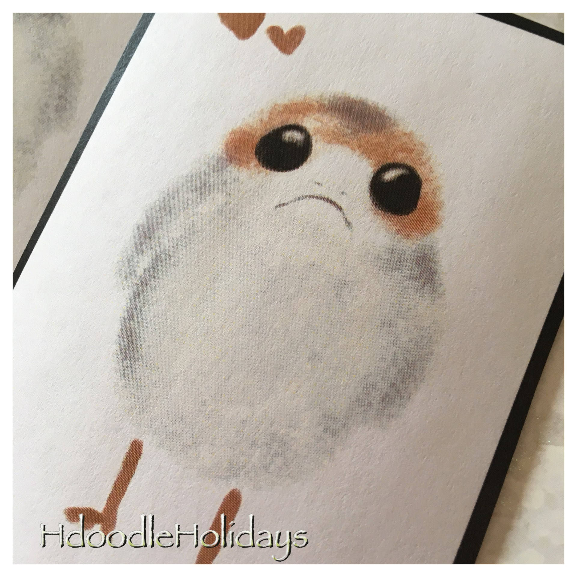 DIGITAL Star Wars Porg Last Jedi Creature Valentine Fan Art Valentine ...
