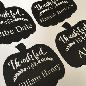EDITABLE Chalkboard Thanksgiving Pumpkin Name Cards Instant Download ...