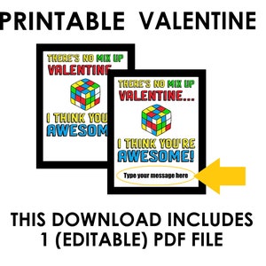 Printable DIGITAL Valentine Cube Mix up Tag Card Game Puzzle 80s Retro ...