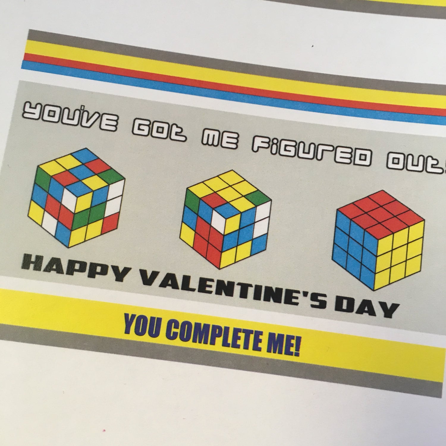 DIGITAL DIY Editable Rubiks Cube Puzzle Valentine Card Tag Editable ...