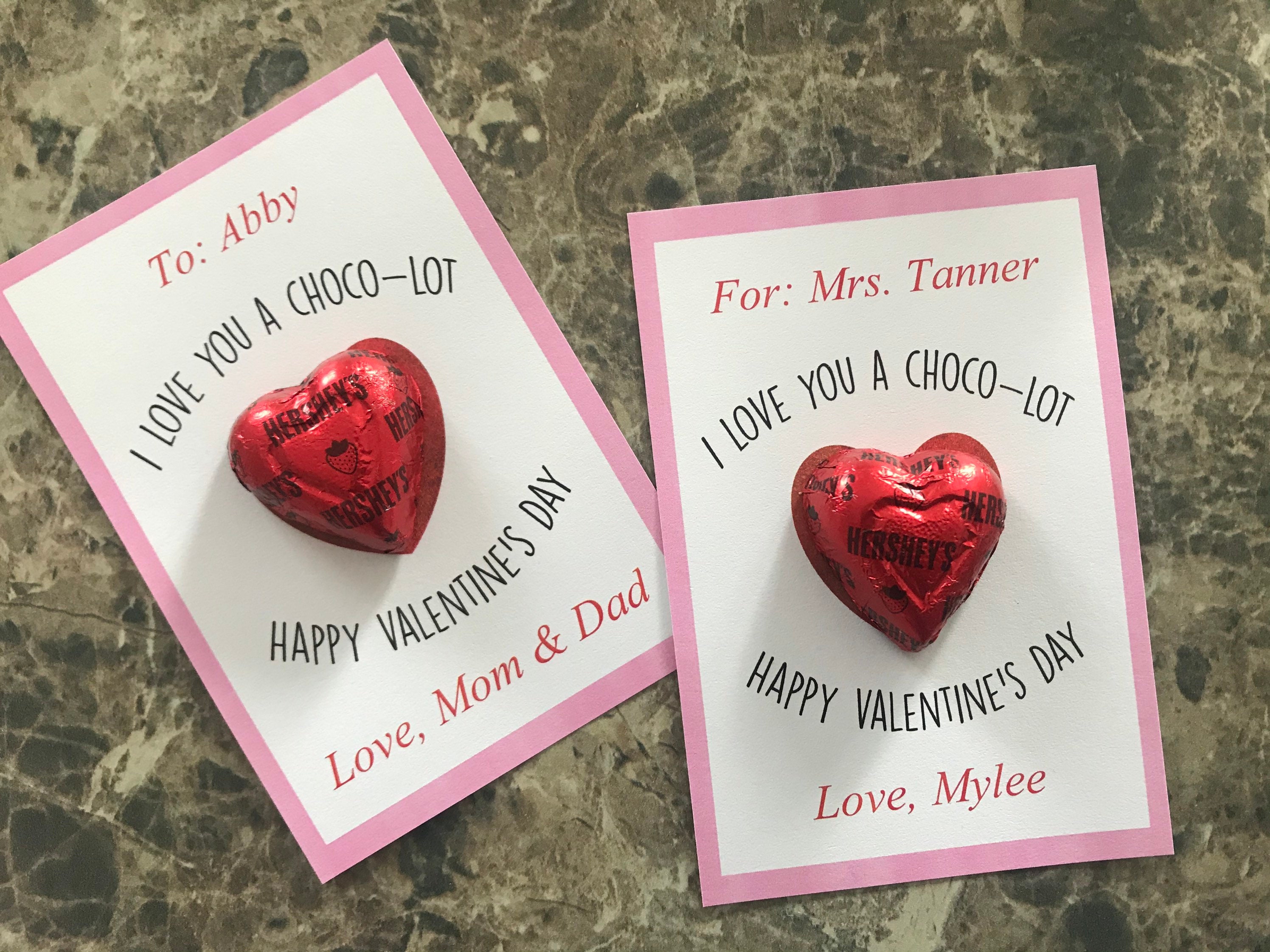 Printable DIGITAL Chocolate Valentine Tag Card Choco Lot Candy Heart ...