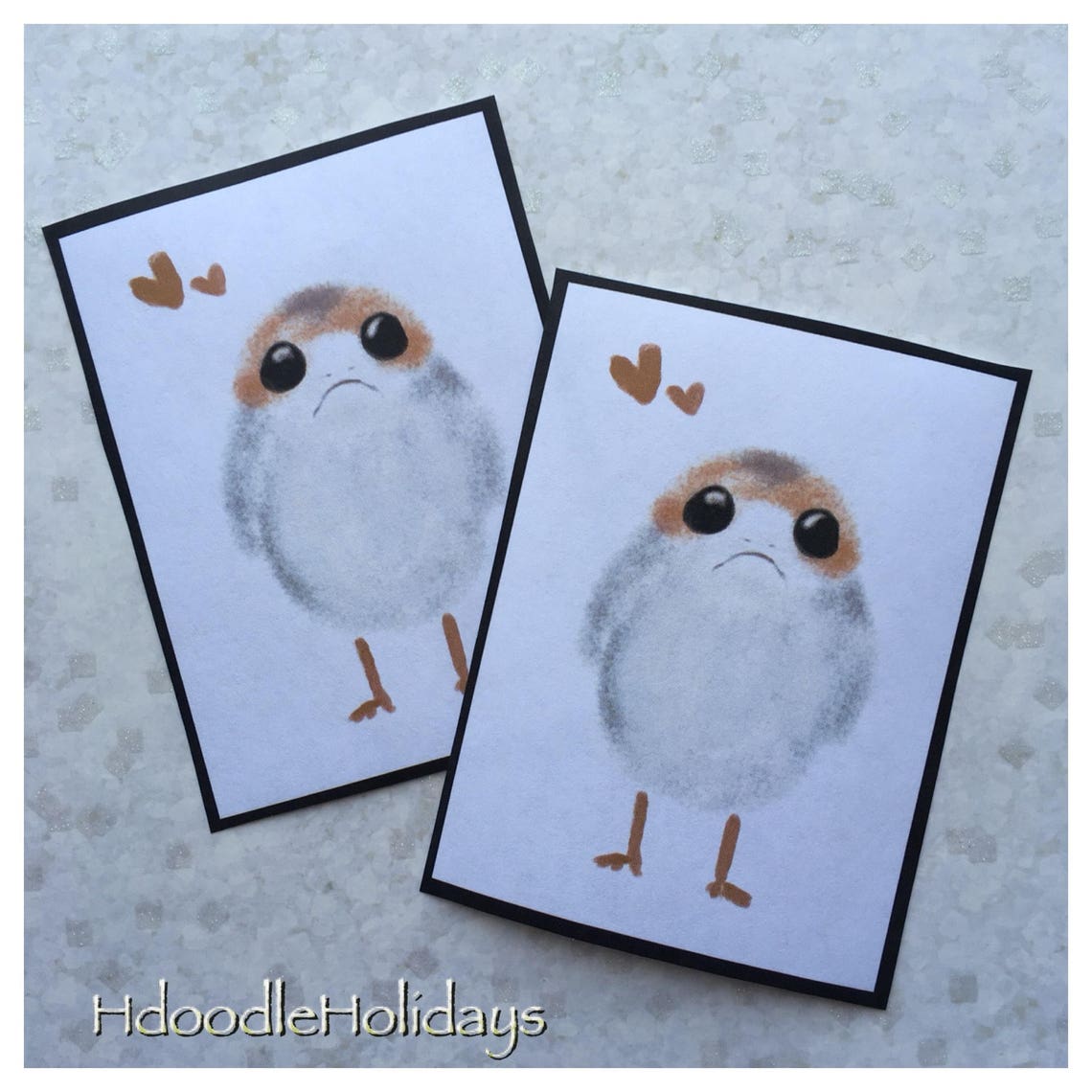 DIGITAL Star Wars Porg Last Jedi Creature Valentine Fan Art Valentine ...