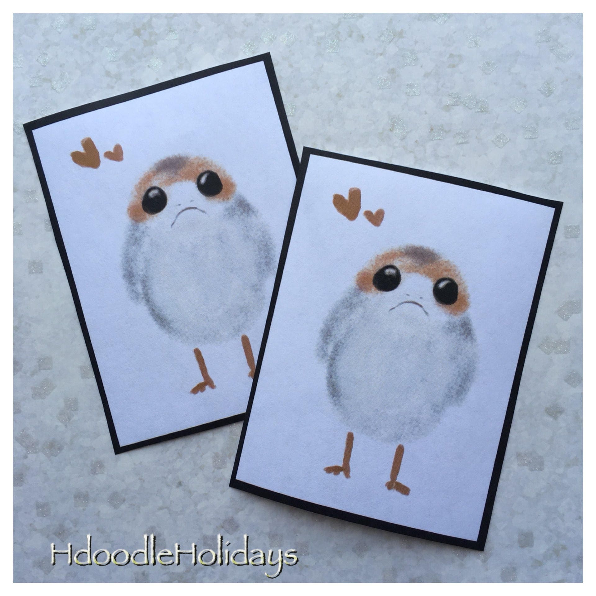DIGITAL Star Wars Porg Last Jedi Creature Valentine Fan Art Valentine ...